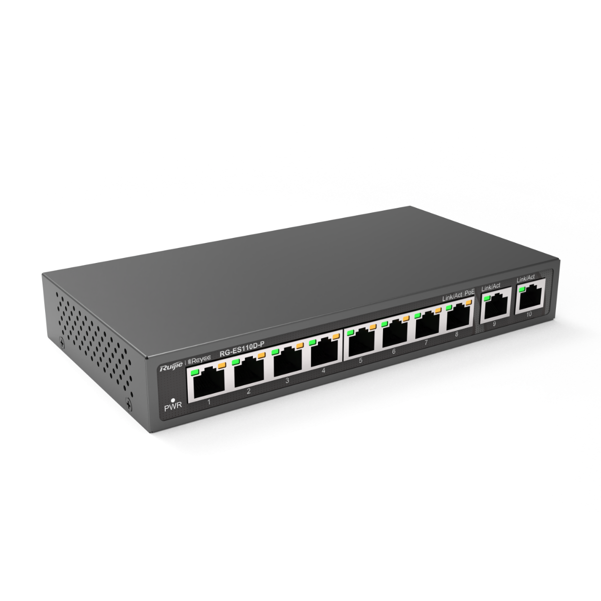 Ruijie RG-ES110D-P 8 Port 100Mbps Desktop Unmanaged POE Switch