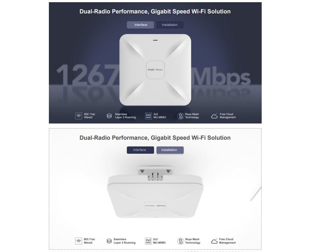 Ruijie RG-RAP2200(E) Reyee WIFI 5 1267Mbps Ceiling Access Point